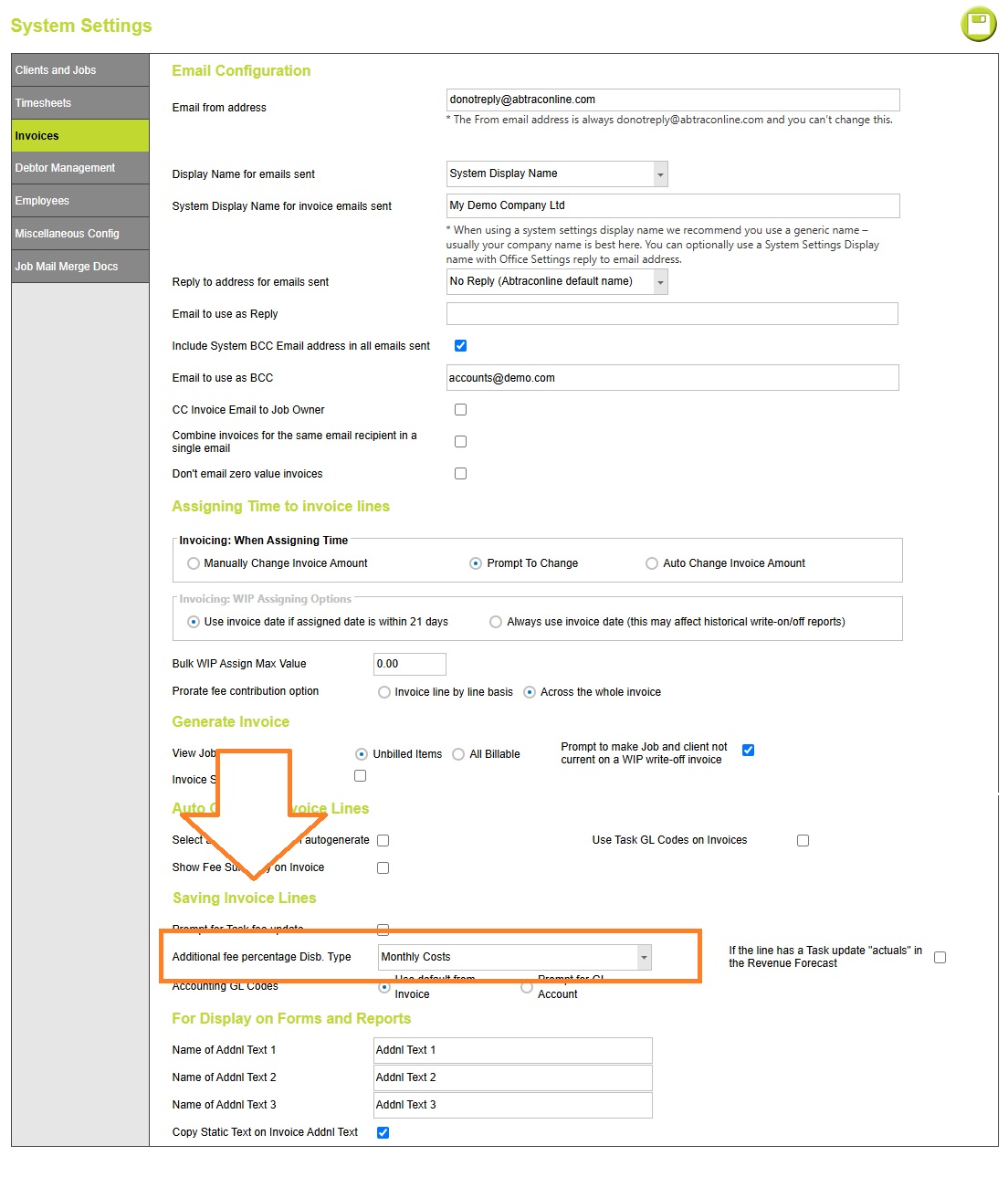 Adding an administration fee (margin fee) onto an invoice – Abtrac Support