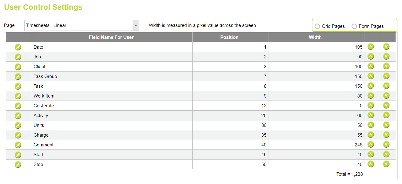 Data grid screen customisation – Abtrac Support