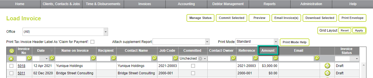 Subconsultant Reports By Job – Abtrac Support