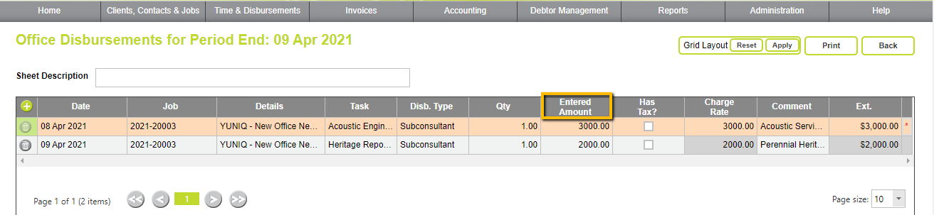 Subconsultant Reports By Job – Abtrac Support
