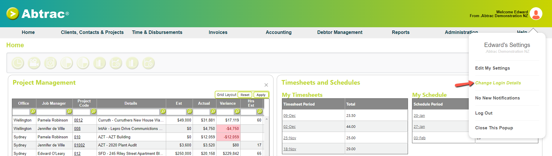 Abtrac Login : Changing your login and password – Abtrac Support