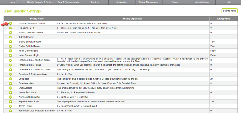 My Settings – Abtrac Support
