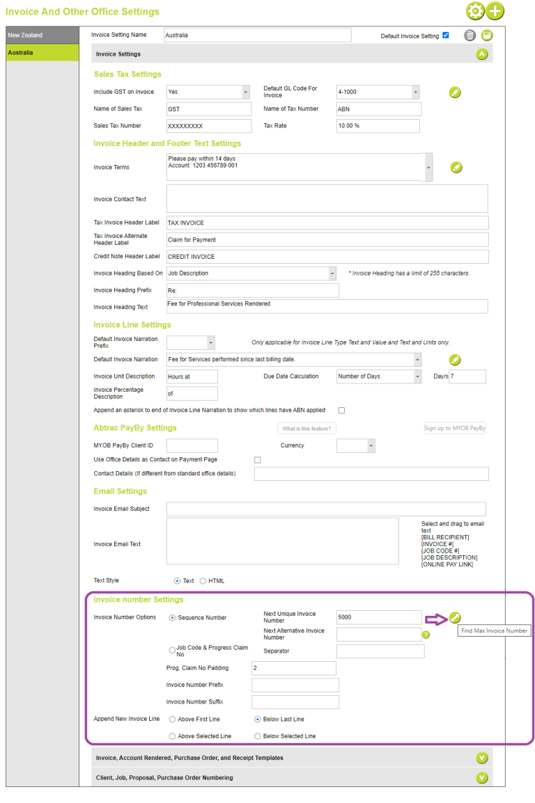 Invoice Numbers – Abtrac Support