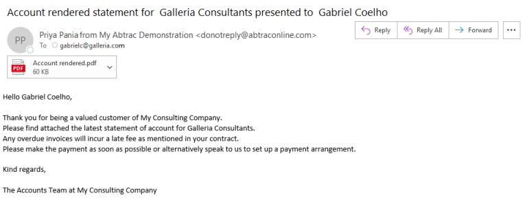 Account Rendered Report (How to send invoice statements) – Abtrac Support