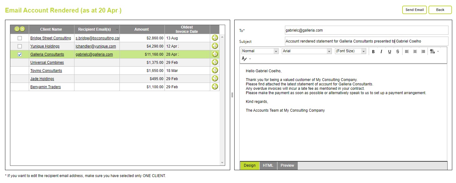 Set up guide: Getting ready to send statements – Abtrac Support
