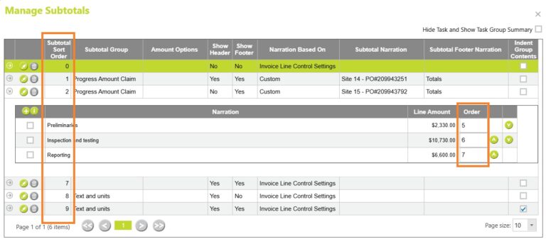 Invoice Subtotals & Line Groups – Abtrac Support